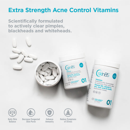 Extra Strength Acne Control Vitamins | 60 Tablets | SkinB5™ Official ...